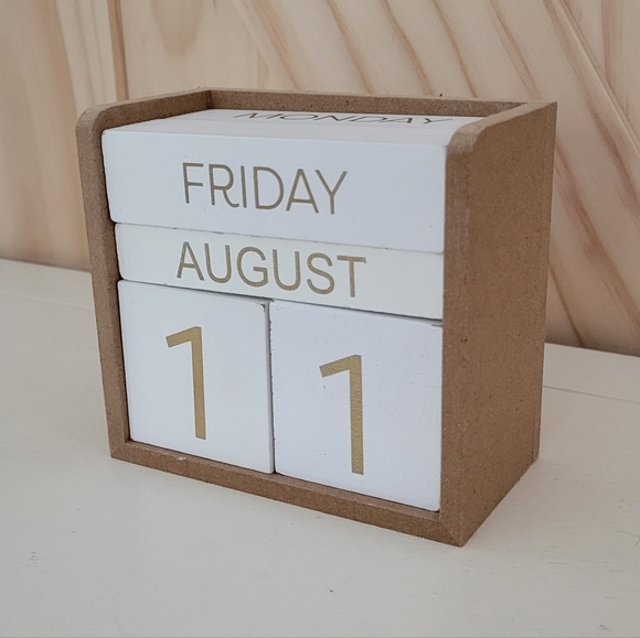 Accents | Wood Block Perpetual Calendar | Poshmark